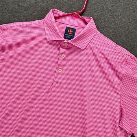 Donald Ross Shirts Donald Ross Sport Polo Shirt Mens L Pink Grid