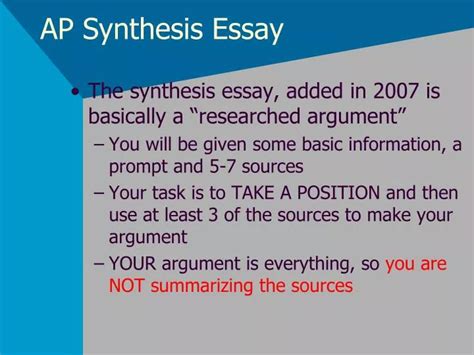 PPT AP Synthesis Essay PowerPoint Presentation Free Download ID 2800187