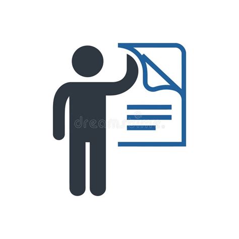 Man Pointing At Document Icon Stock Vector Illustration Of Icon Sign 349844757
