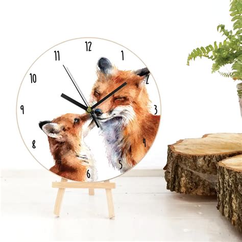 Fox Kiss Wall Clock