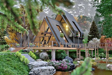 ไอเดียแบบบ้านทรงเอเฟรม สร้างบ้านน็อคดาวน์ทั่วไทย