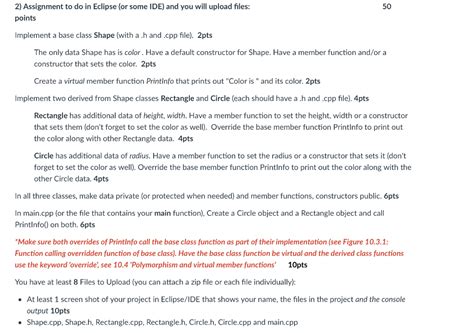 Solved 50 2 Assignment To Do In Eclipse Or Some Ide And