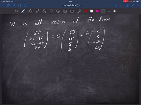 Solved Let Wbe The Set Of All Vectors Of The Form 3s 2t Show That W