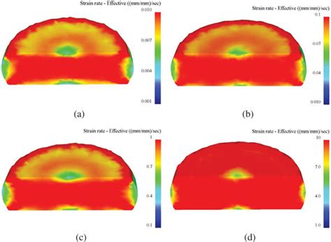The Effective Strain Rate Distributions Under The Temperature Of 1203 K Download Scientific