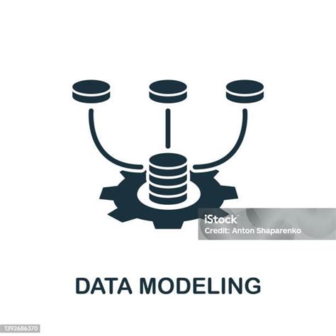 데이터 모델링 아이콘입니다 웹 사이트 개발 컬렉션의 간단한 요소 템플릿 인포그래픽 등을 위한 채워진 데이터 모델링 아이콘