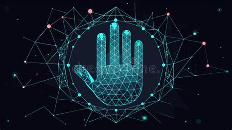 Stop Hand Sign Form Lines Triangles And Particle Style Design Illustration Vector Stock Vector