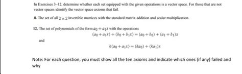 Solved In Exercises Determine Whether Each Set Chegg Com