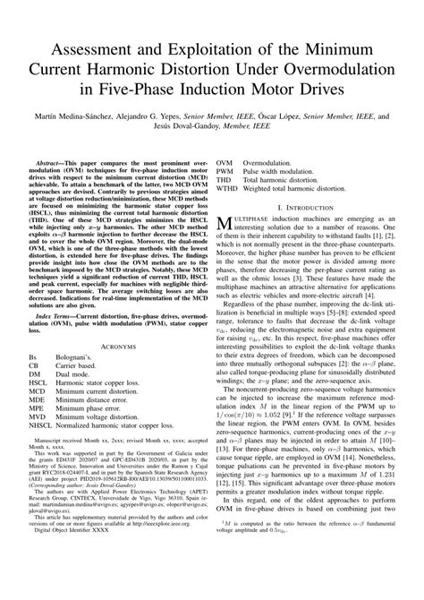 Pdf Assessment And Exploitation Of The Minimum Current Harmonic