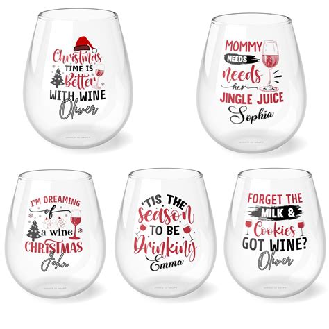 Personalized Christmas Wine Glasses 🎅🍷 Cricut Christmas Wine Glasses