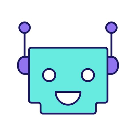 ícone De Cor Do Chatbot Talkbot Robô Moderno Bot De Bate Papo De Cabeça Quadrada Rindo