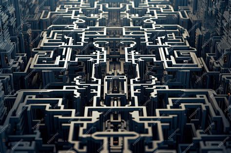 Premium Ai Image Artificial Intelligence In An Abstract Maze Ai Generated