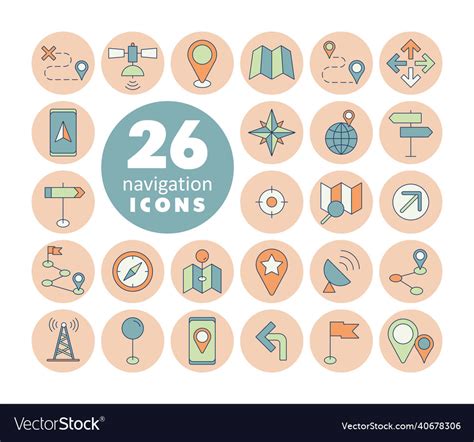 Maps Location Navigation Icons Set Royalty Free Vector Image