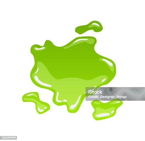 녹색 점액 끈적끈적한 방울 독성 떨어지는 점액 끈적끈적한 스로트와 드롭 액체 테두리 만화 고립 된 벡터 장식 형태 재생