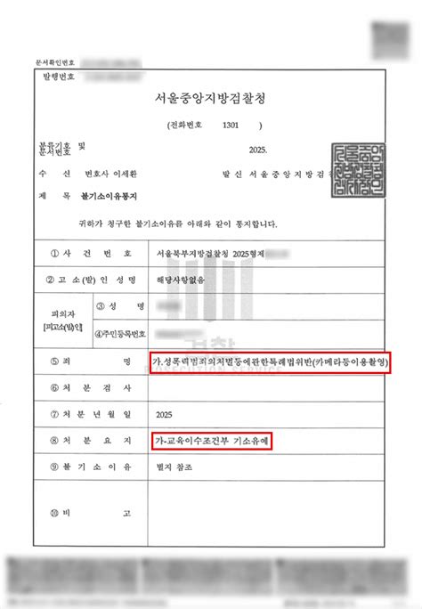 [카메라등이용촬영죄] 지하철에서 여성의 치마 안쪽을 찍다 적발된 사건 압수수색까지 당했으나 기소유예 성공