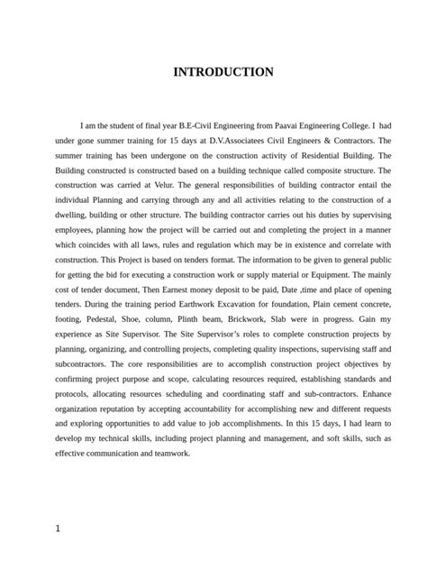 summer training report pdf brick masonry
