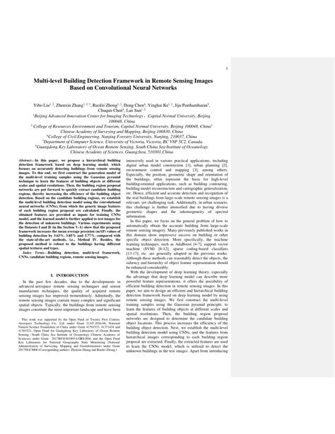 Pdf Multilevel Building Detection Framework In Remote Sensing Images Based On Convolutional