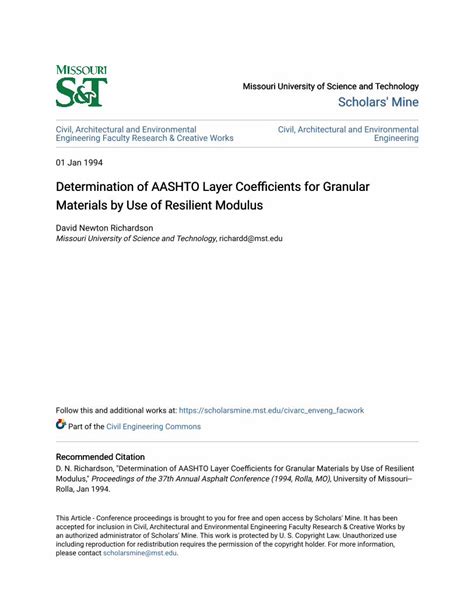 Pdf Determination Of Aashto Layer Coefficients For Granular Dokumentips