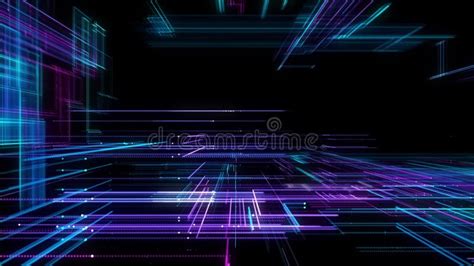 Digital Cyberspace With Particles Techology Background Stock Footage Video Of Internet