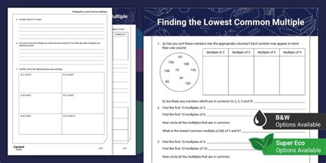 Finding The Lowest Common Multiple Teacher Made Twinkl