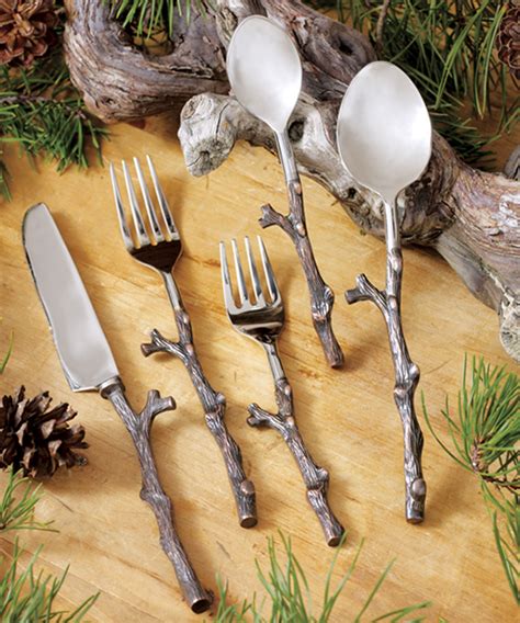 Twig Flatware Set Rustic Dinnerware Sets