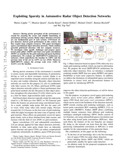 exploiting sparsity in automotive radar object detection networks deepai