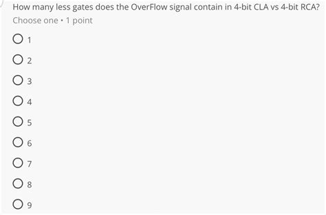 Solved How Many Logic Gates Does The Over Flow Critical Path