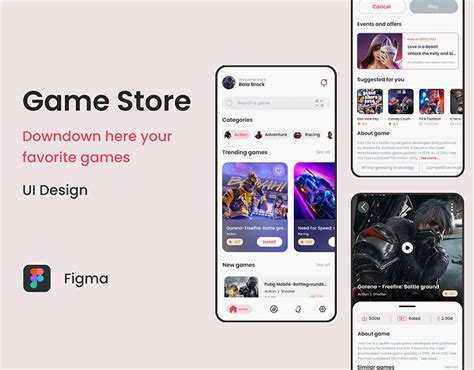 game store app ui design behance
