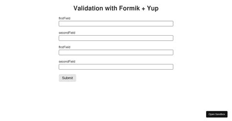React Formik Yup Forked Codesandbox