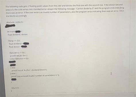 Solved The Following Code Gets Floating Point Values From Chegg