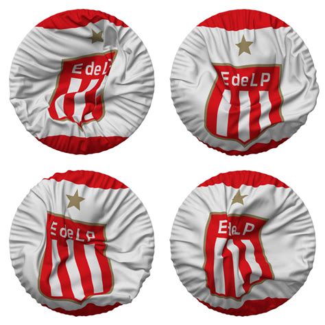 Estudiantes De La Plata Flag In Round Shape Isolated With Four