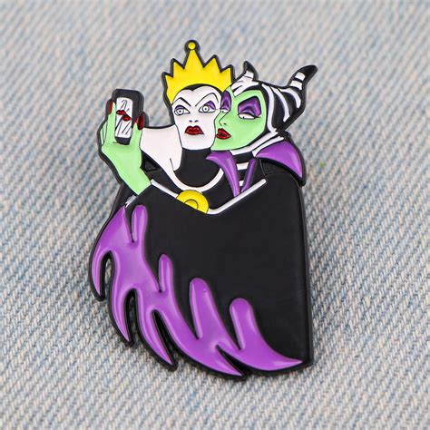 Villains Selfie Evil Queen And Maleficent Enamel Pin Distinct Enamel Pins
