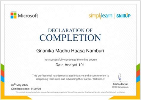 Dataanalytics Simplilearn Microsoft Skillup Dataanalyst… Gnanika