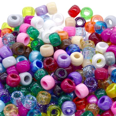 6x8mm Barrel Plastic Pony Bead Mix Assorted The Bead Shop