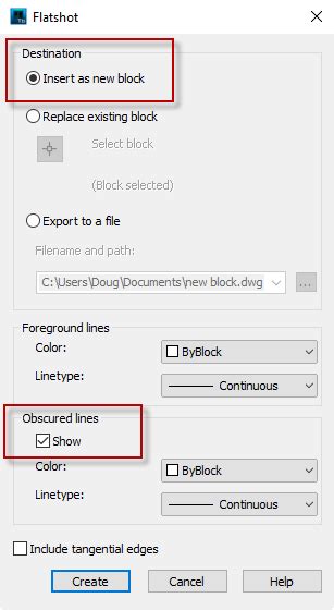 how to use the flatshot command to create elevations