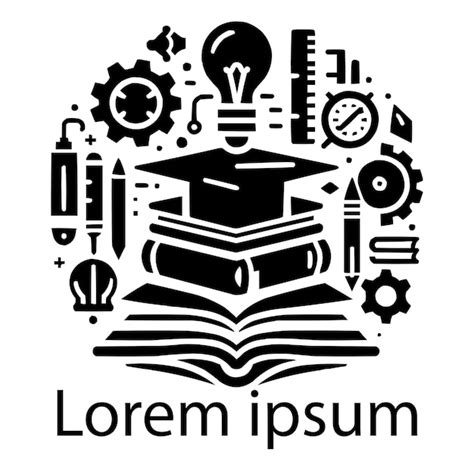 Premium Vector A Black Simple Education Logo