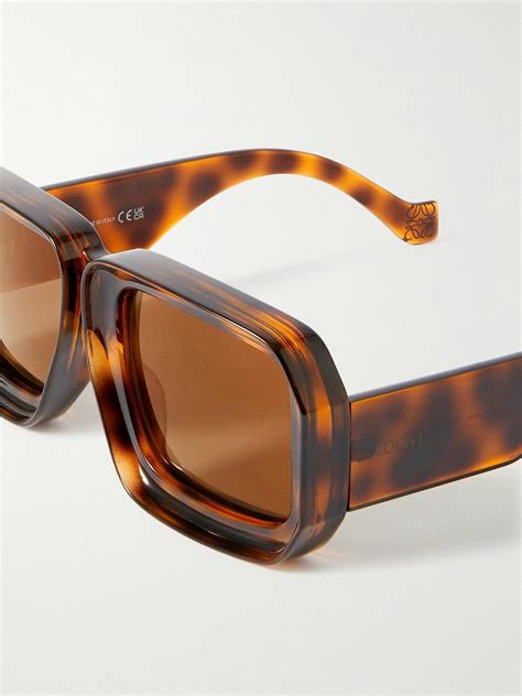 Loewe Paulas Ibiza Dive Oversized Square Frame Tortoiseshell Acetate Sunglasses Loewe