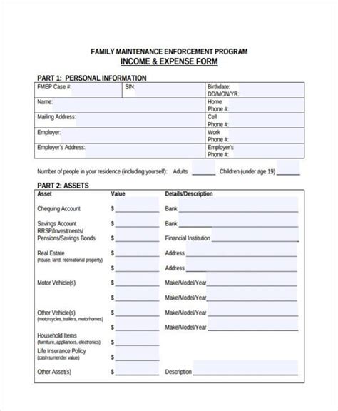 Income And Expense Form Best Professionally Designed Templates