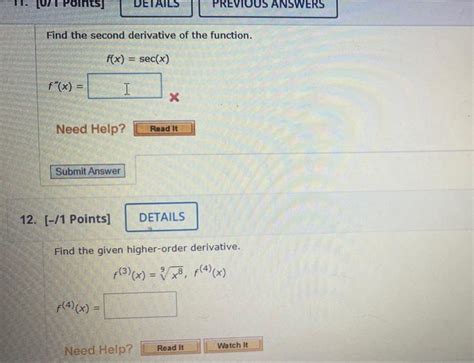 Solved Find The Second Derivative Of The Function Chegg Com