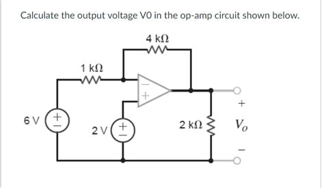 Solved Calculate The Output Voltage VO In The Op Circuit Chegg Com