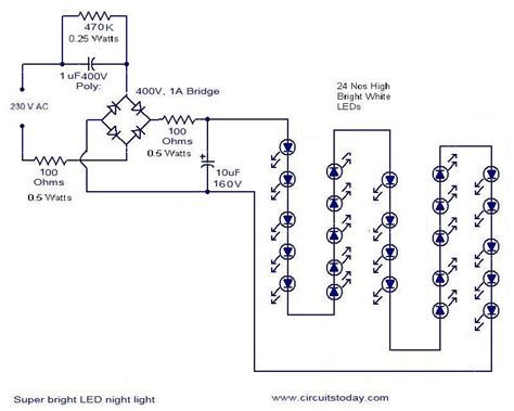 Mains Operated LED Circuit Electronic Circuits And Diagrams Electronic Projects And Design