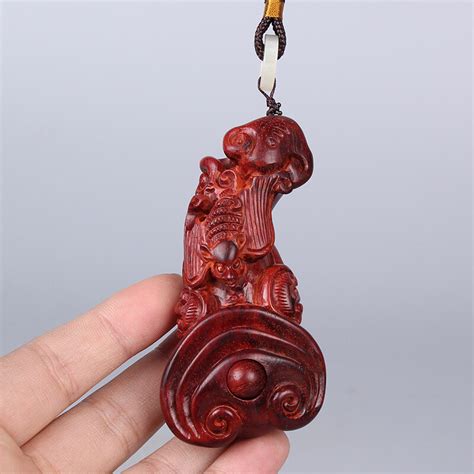 小叶紫檀手把件 福在眼前 雕刻精美 把玩佳品 YG193京东珍品拍卖