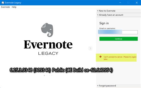 Problem Cannot Connect To Server Please Try Again Later Evernote