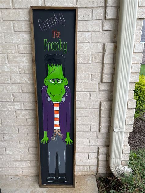 Frankenstein Halloween Porch Leaner Etsy Halloween Porch Halloween
