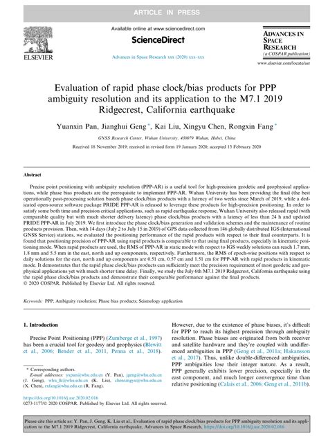 Pdf Evaluation Of Rapid Phase Clock Bias Products For Ppp Ambiguity Resolution And Its