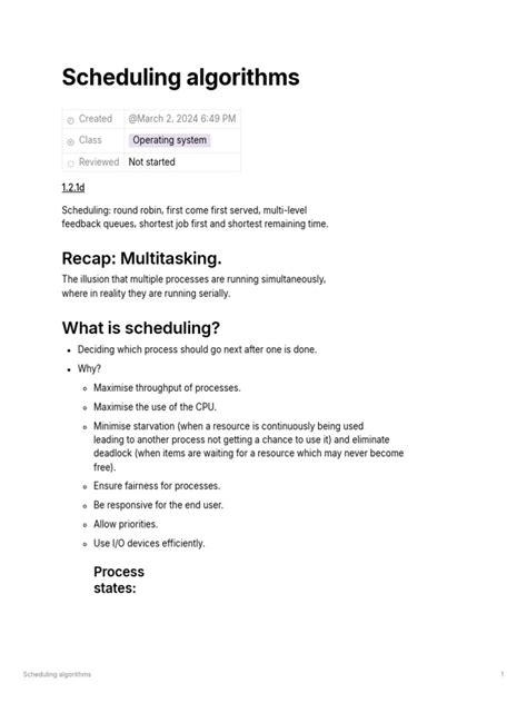 Schedulingalgorithms Notes Pdf Scheduling Computing Process