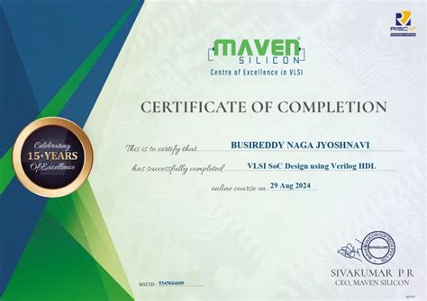 Jyoshnavi Busireddy On Linkedin Hello Connections Thrilled To Have Completed The Vlsi Soc