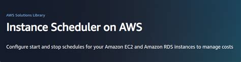 Instance Scheduler