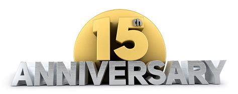 흰색 배경에 고립 된 황금색과 은색 색상의 15 주년 기념 축하 로고 15주년 기념 로고 3d 일러스트레이션 15에 대한 스톡