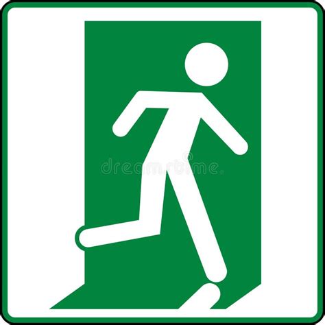 Emergency Exit Symbol Right Sign Stock Vector Illustration Of