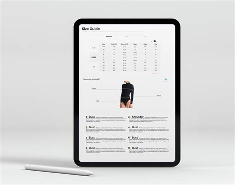 Ui Ux Size Guide Women On Behance